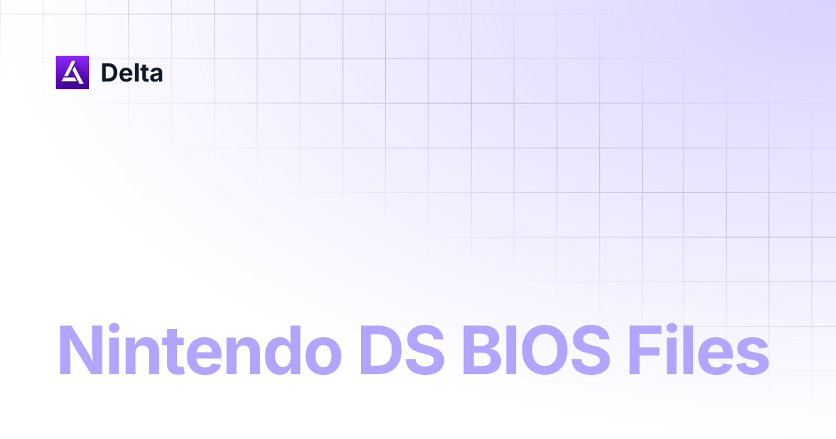 Nintendo DS BIOS Files | Delta